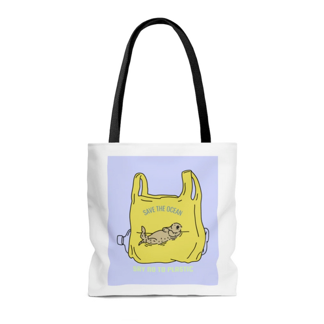 Save Earth Otters Edition Shopper Tote Bag Medium | MyVirtualShop.com